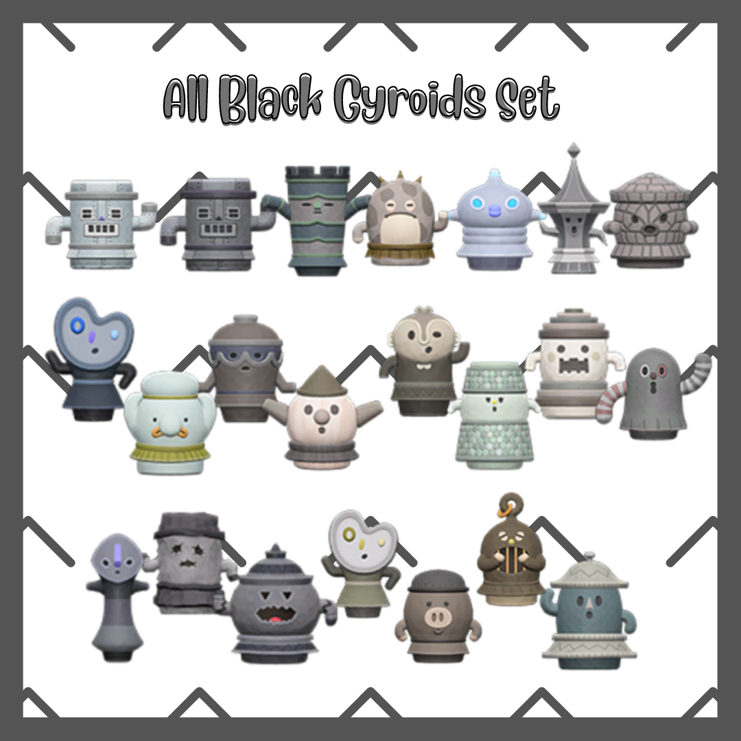 Bundle Set – All Black Gyroids – 22 Pieces – Animal Crossing New ...