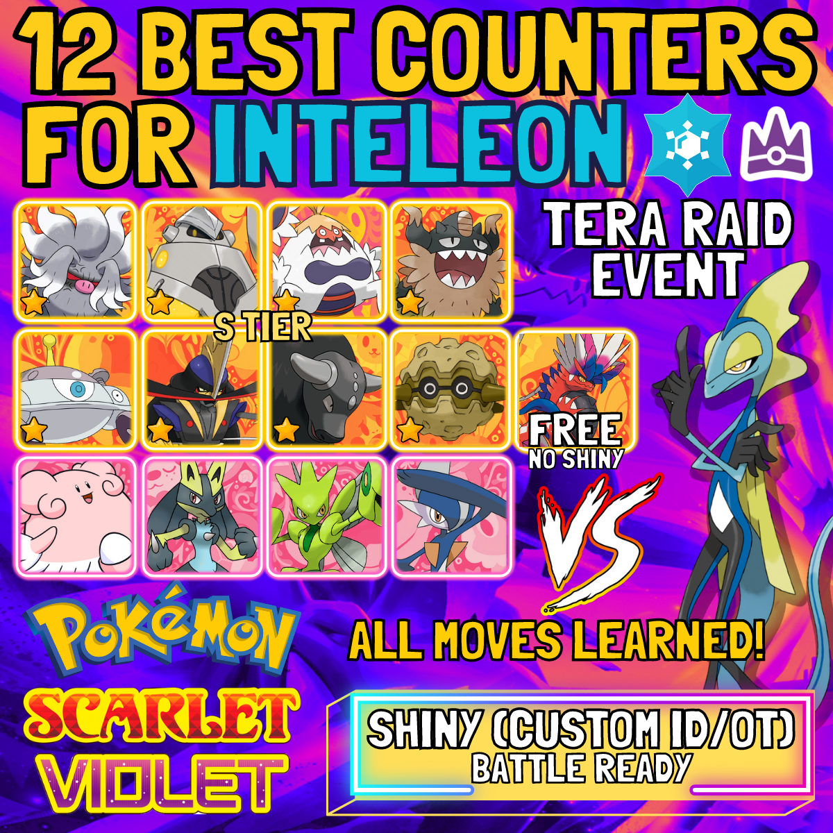 Bundle Tera Raid Battle Team #6 – Gen 9 Shiny 6IV – Pokemon Scarlet ...